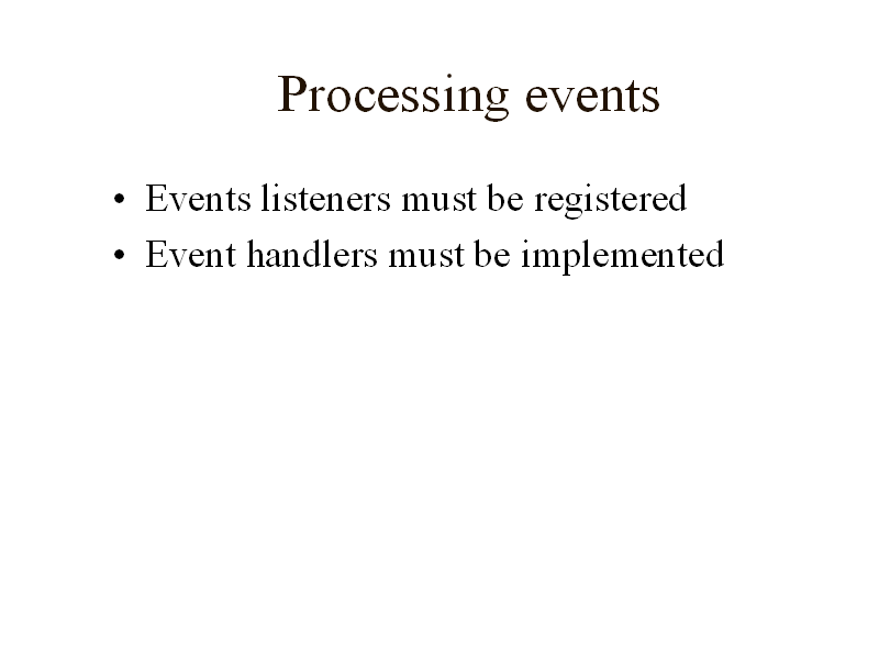 Processing events