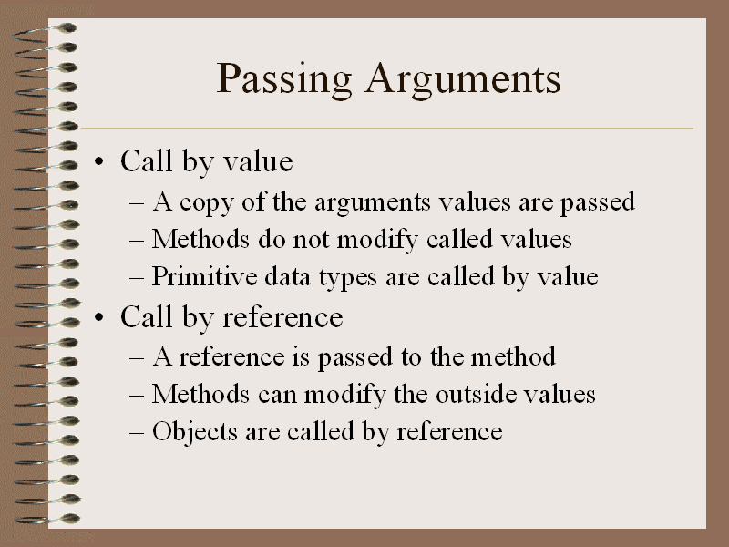 Passing Arguments